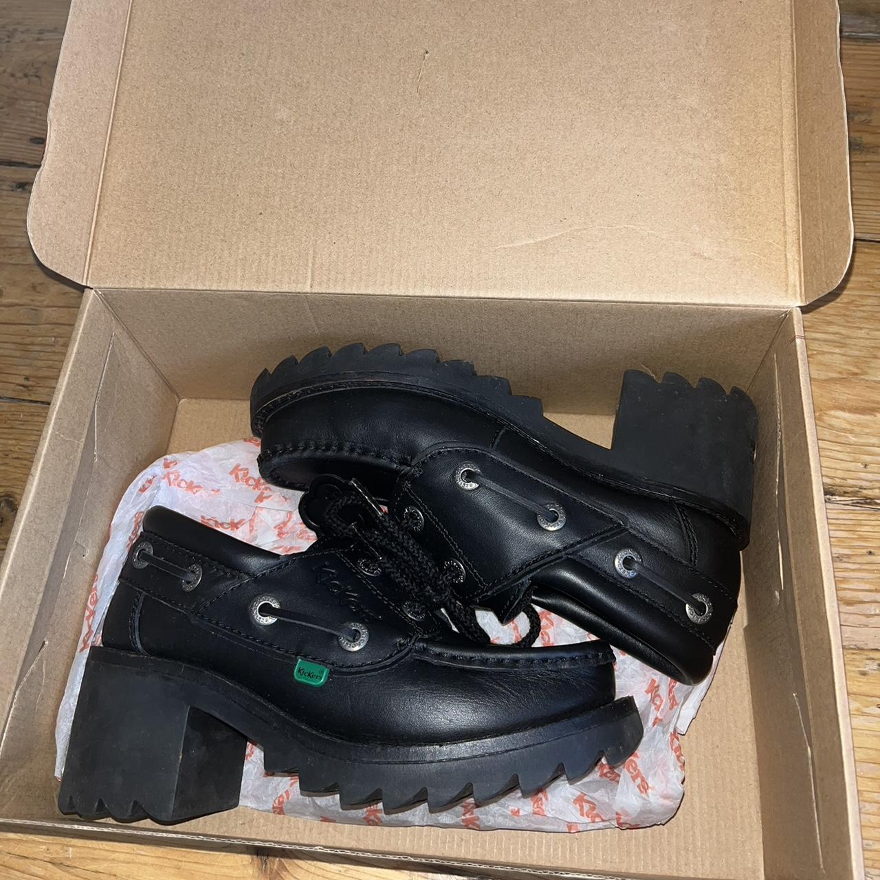 Kickers black lace up heels Perfect condition -... - Depop