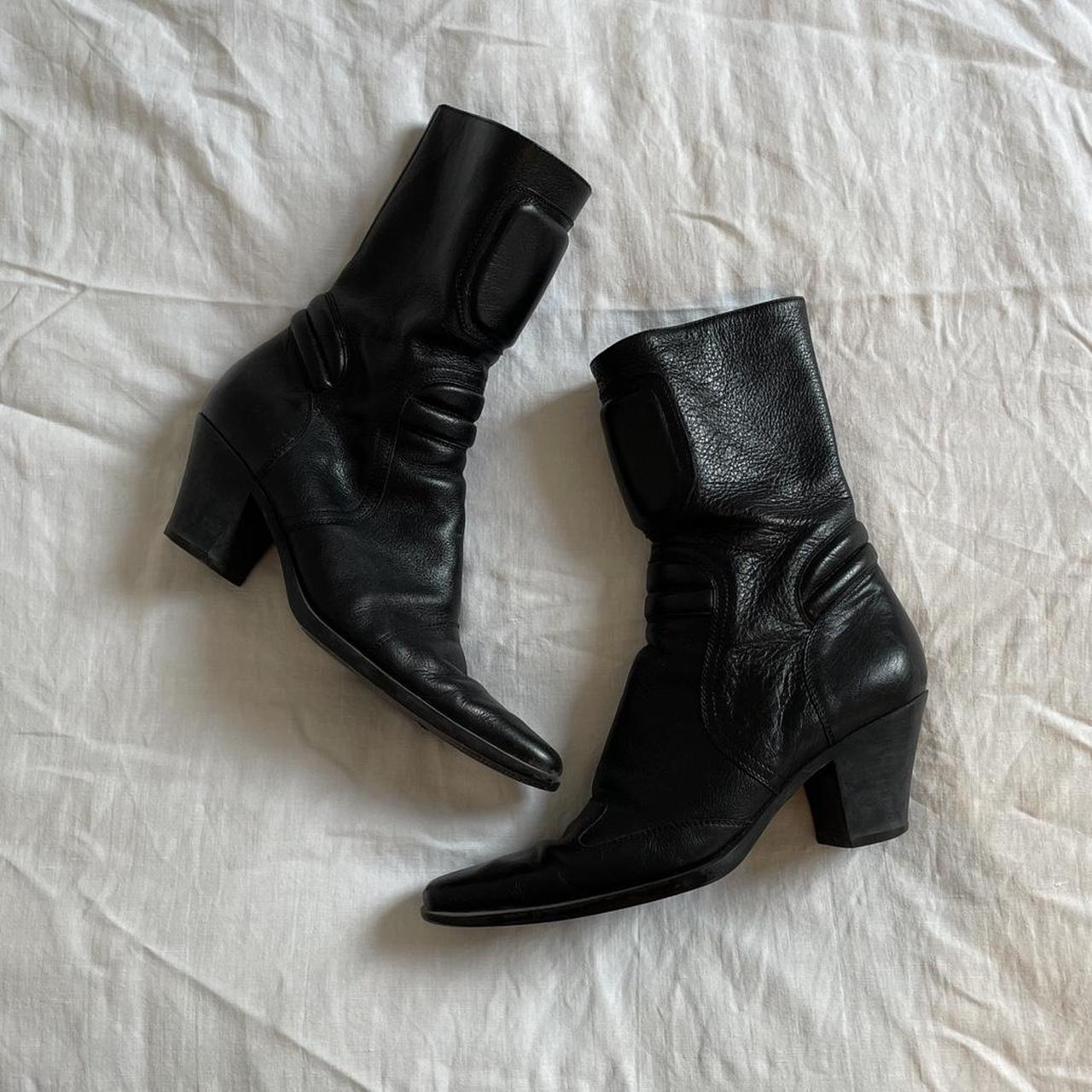 Miu Miu aw 99 black leather biker / motorcycle... | Depop