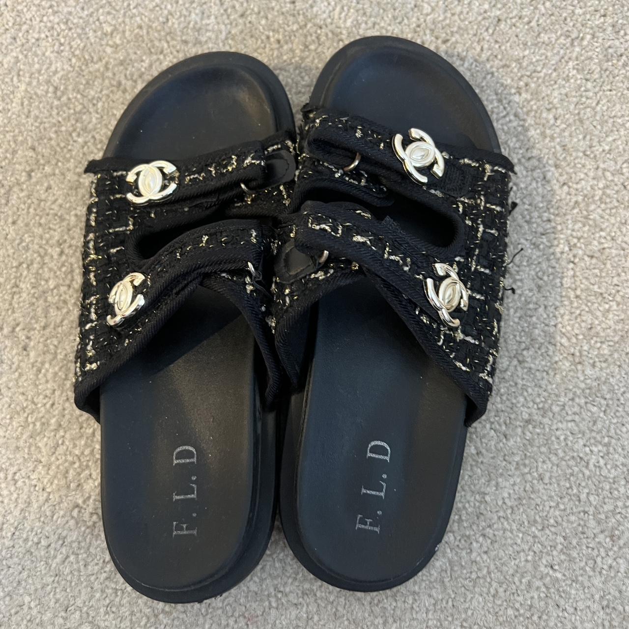 Flat Velcro sandal slide Ladies size au8 - Depop