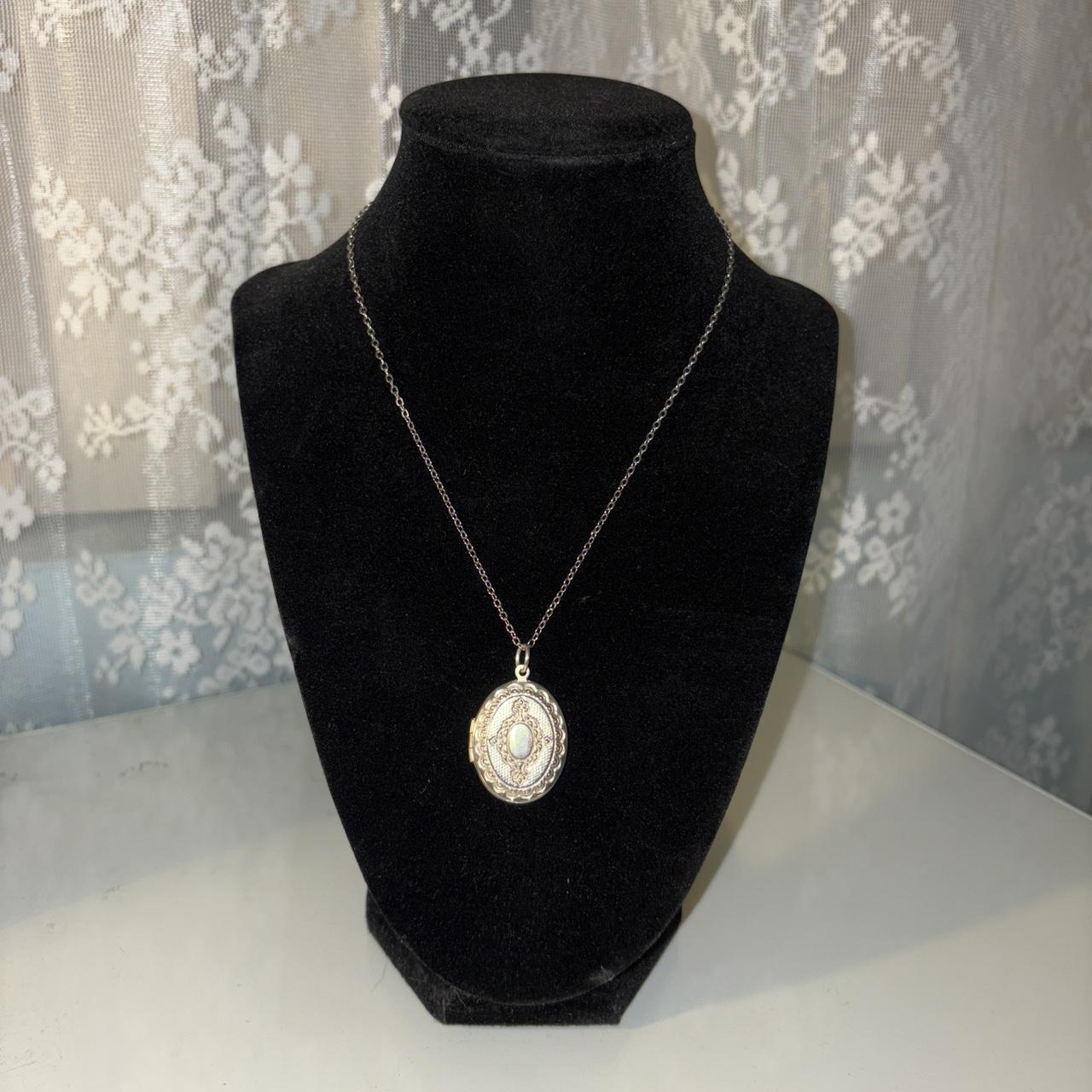 Vintage Sterling Silver Locker necklace adjustable... | Depop