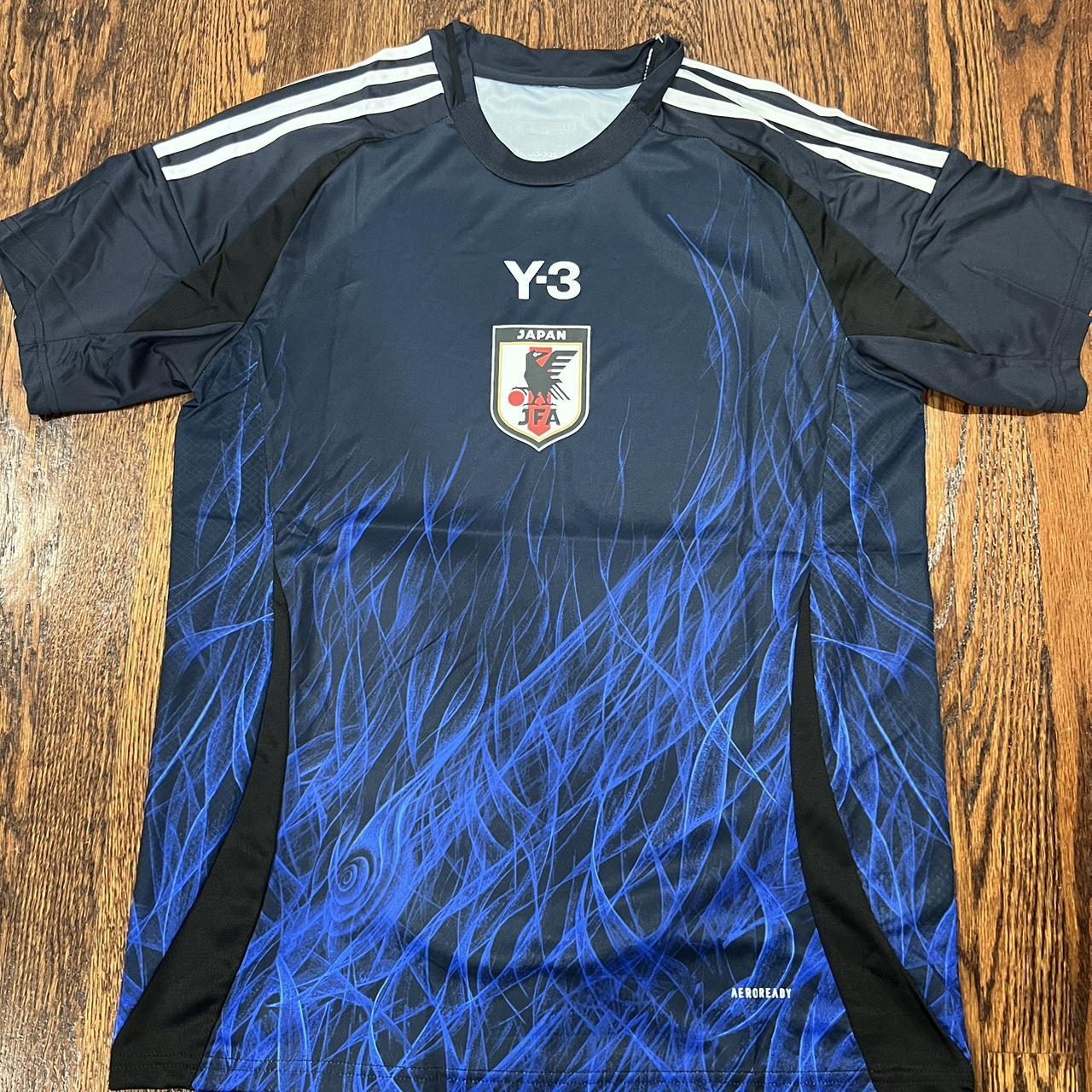 Adidas Y3 Japan 2024 World Cup blue and navy jersey... - Depop