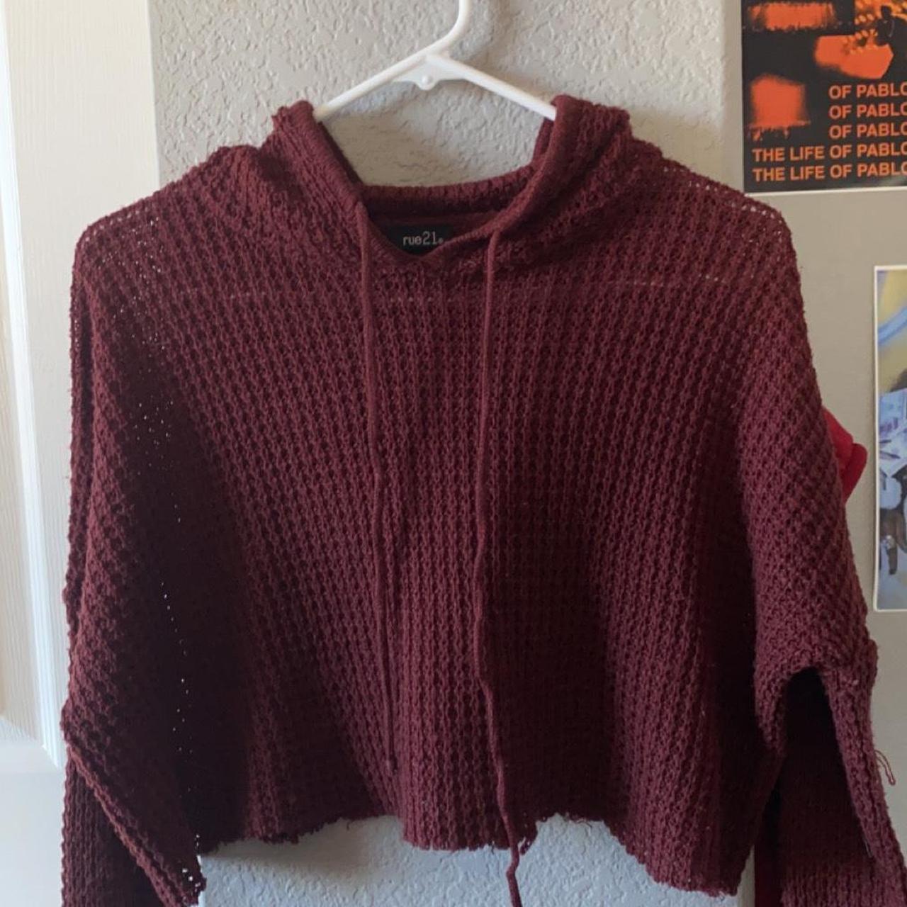 rue 21 hood crop top, mesh, no flaws, never worn,... - Depop