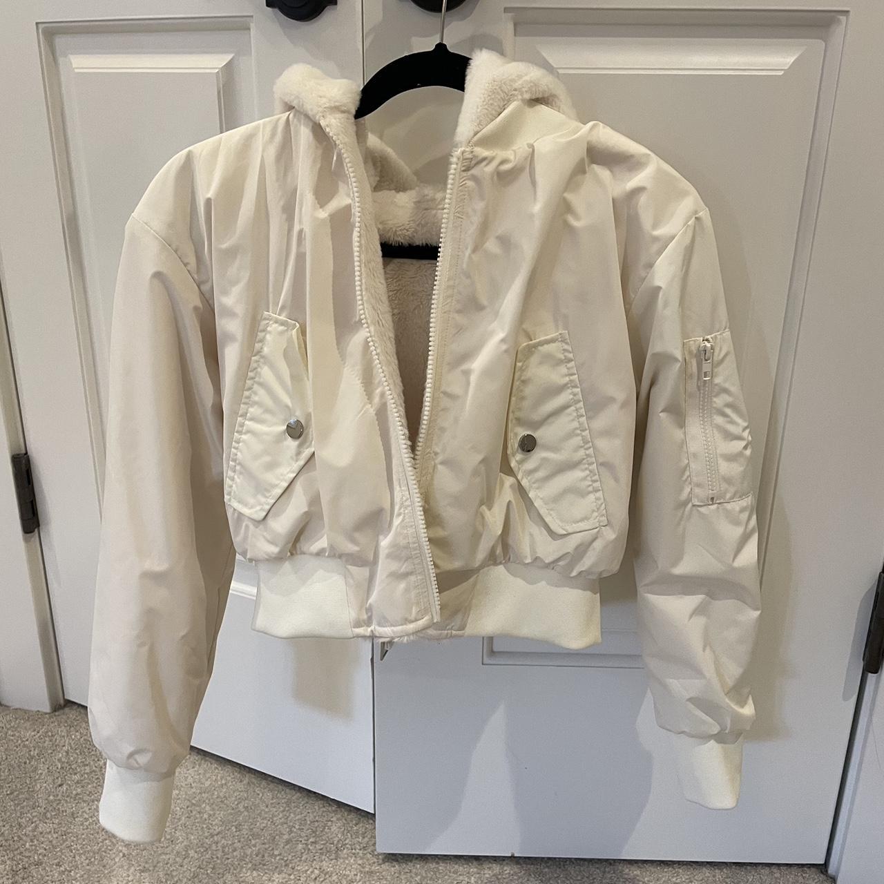 Pacsun reversible cropped jacket in cream. So cute... - Depop