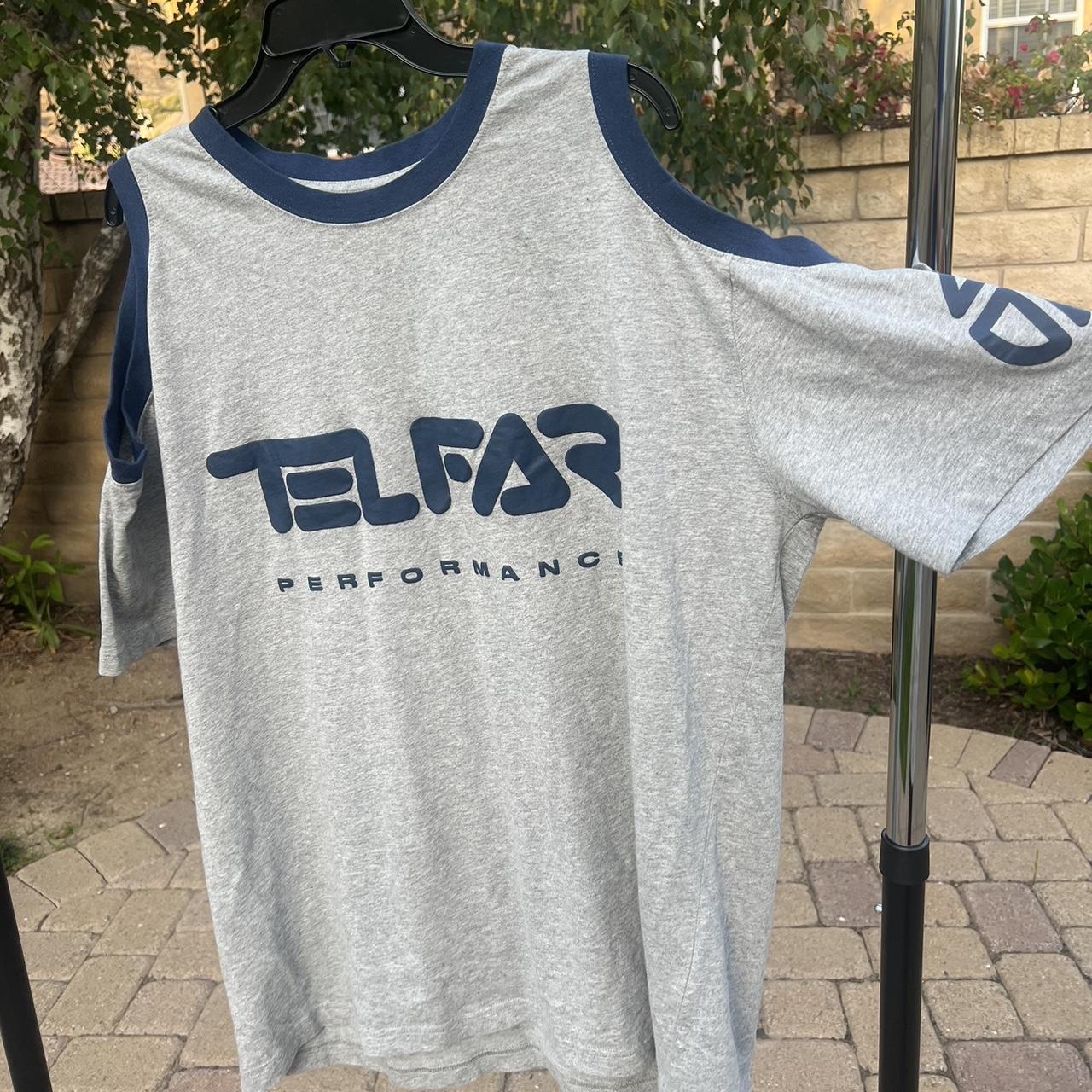 Telfar men’s performance shirt with shoulder cut... - Depop