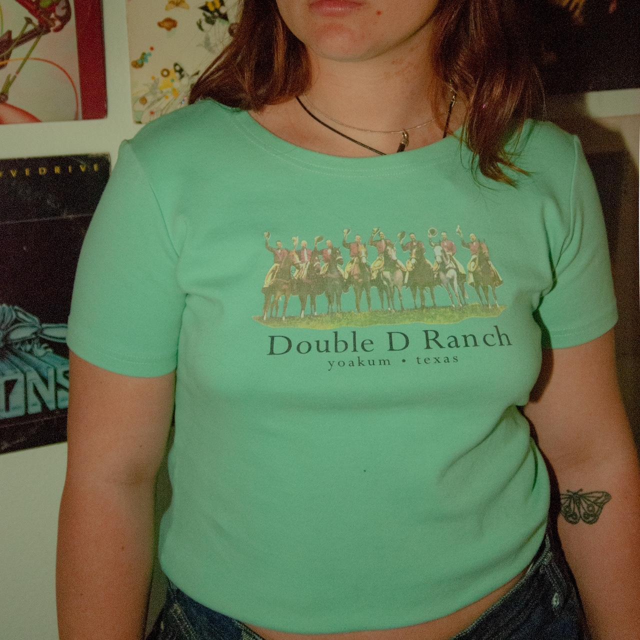 Teal Blue Double D Ranch Tee Shirt perfect... - Depop