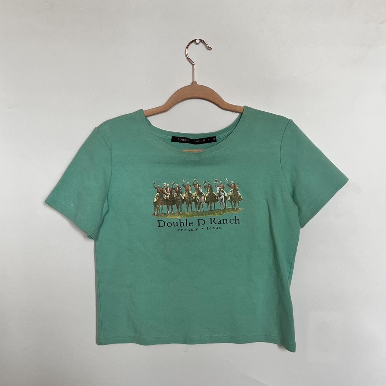Teal Blue Double D Ranch Tee Shirt perfect... - Depop