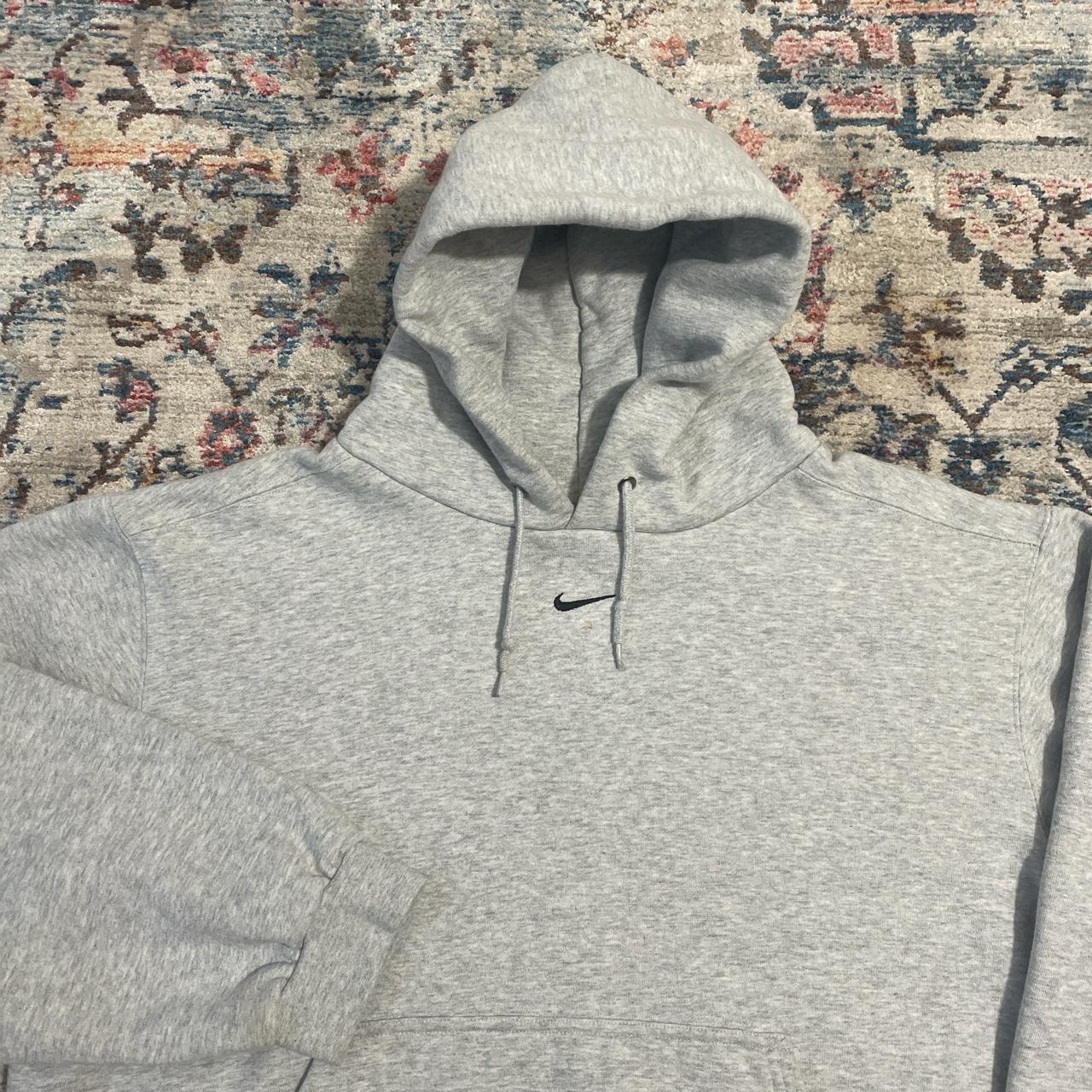 Vintage Nike grey centre swoosh hoodie -... - Depop