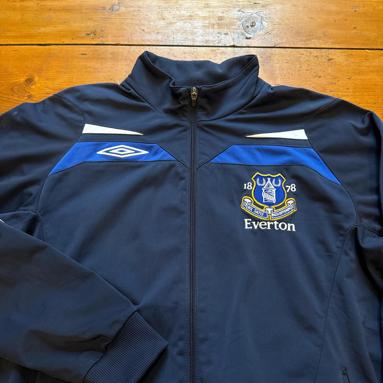 Vintage Everton Umbro navy football jacket - Large... - Depop