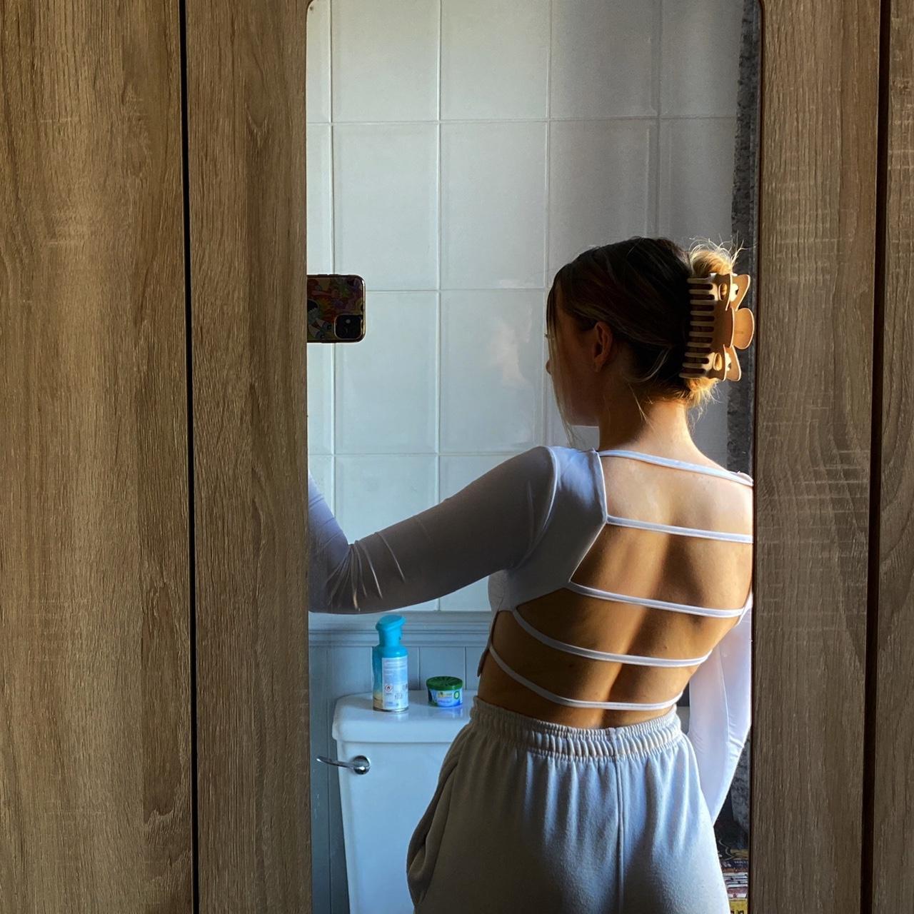 White Backless Crop Top from Pretty Little Thing.... - Depop