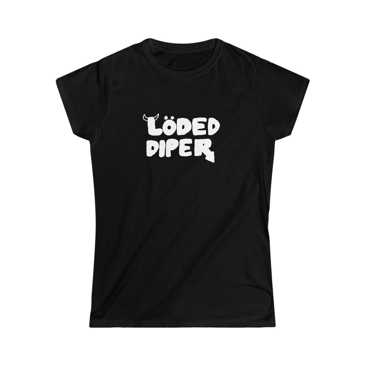Loded Diper Band Black Women’s T-Shirt Condition:... - Depop