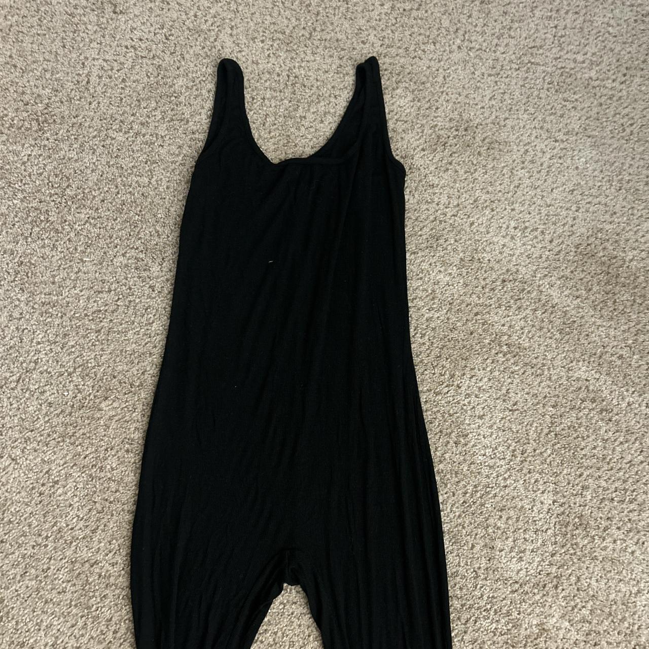 -Black one piece /unitard / slight sheer Size /... | Depop