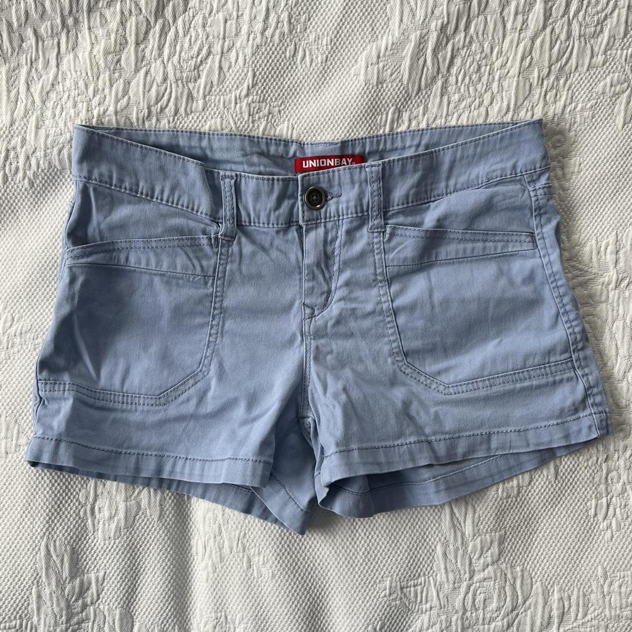 union bay blue cargo shorts size: 9 brand: unionbay... - Depop