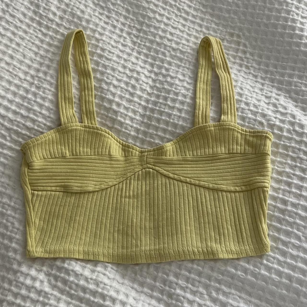 pacsun yellow crop tank top -so cute for summer - Depop