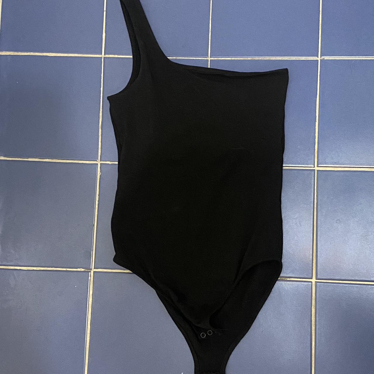 black one shoulder bodysuit from cotton on great... - Depop
