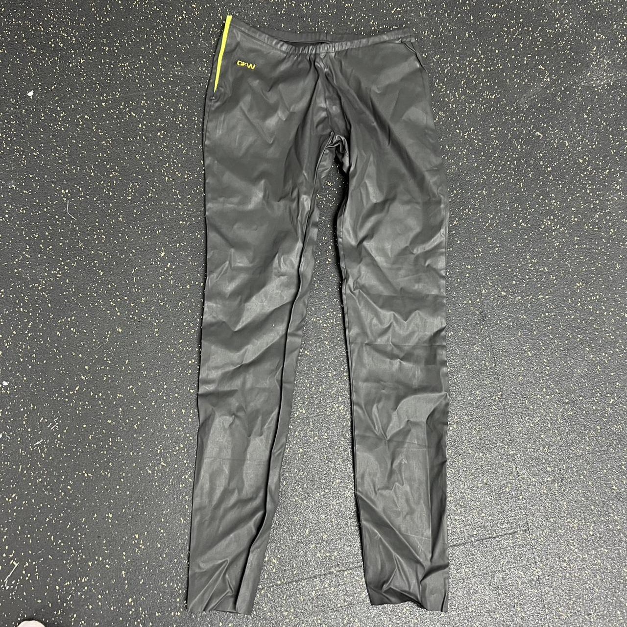 CFW leather like pants, stretch, zipper in side L - Depop