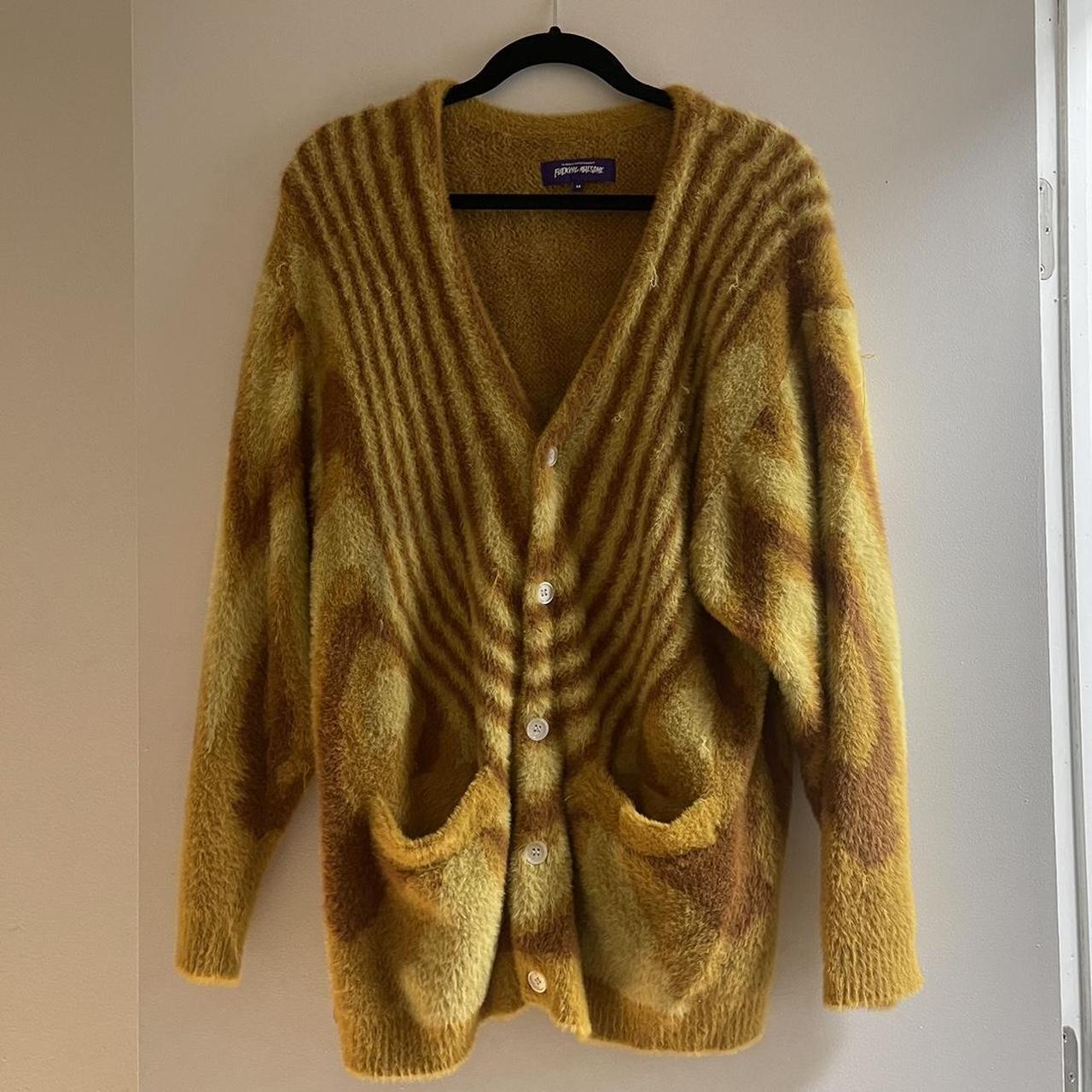 Fucking Awesome Acid Hairy Cardigan In Color Camel Depop