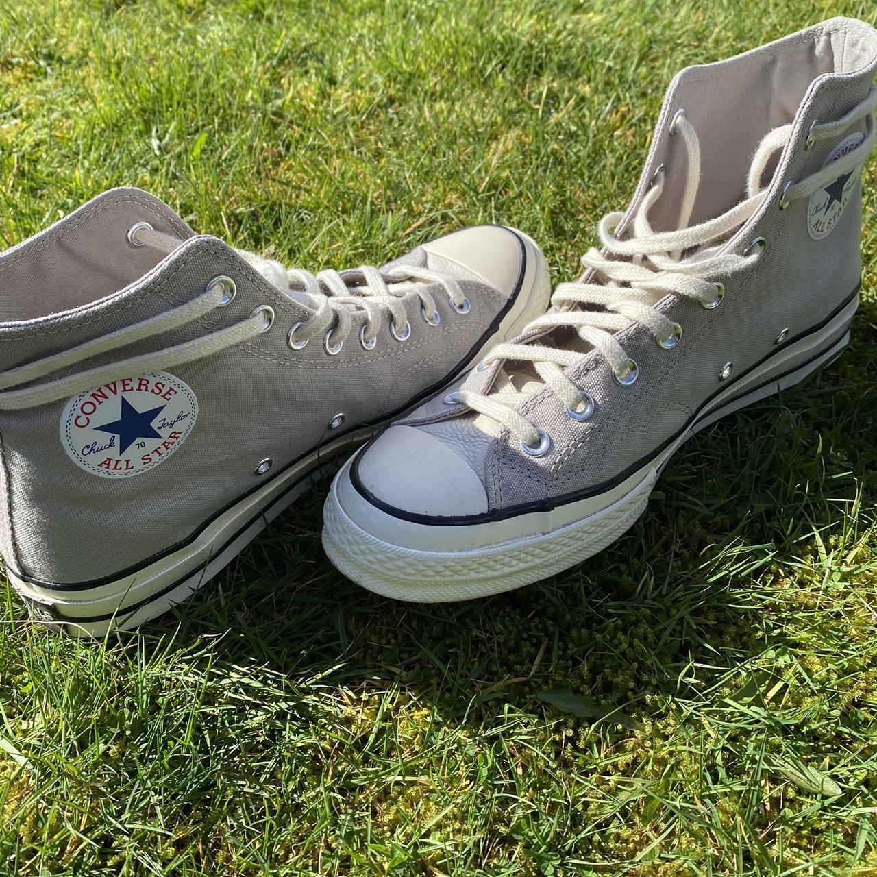 Converse Men's Grey and White Trainers | Depop