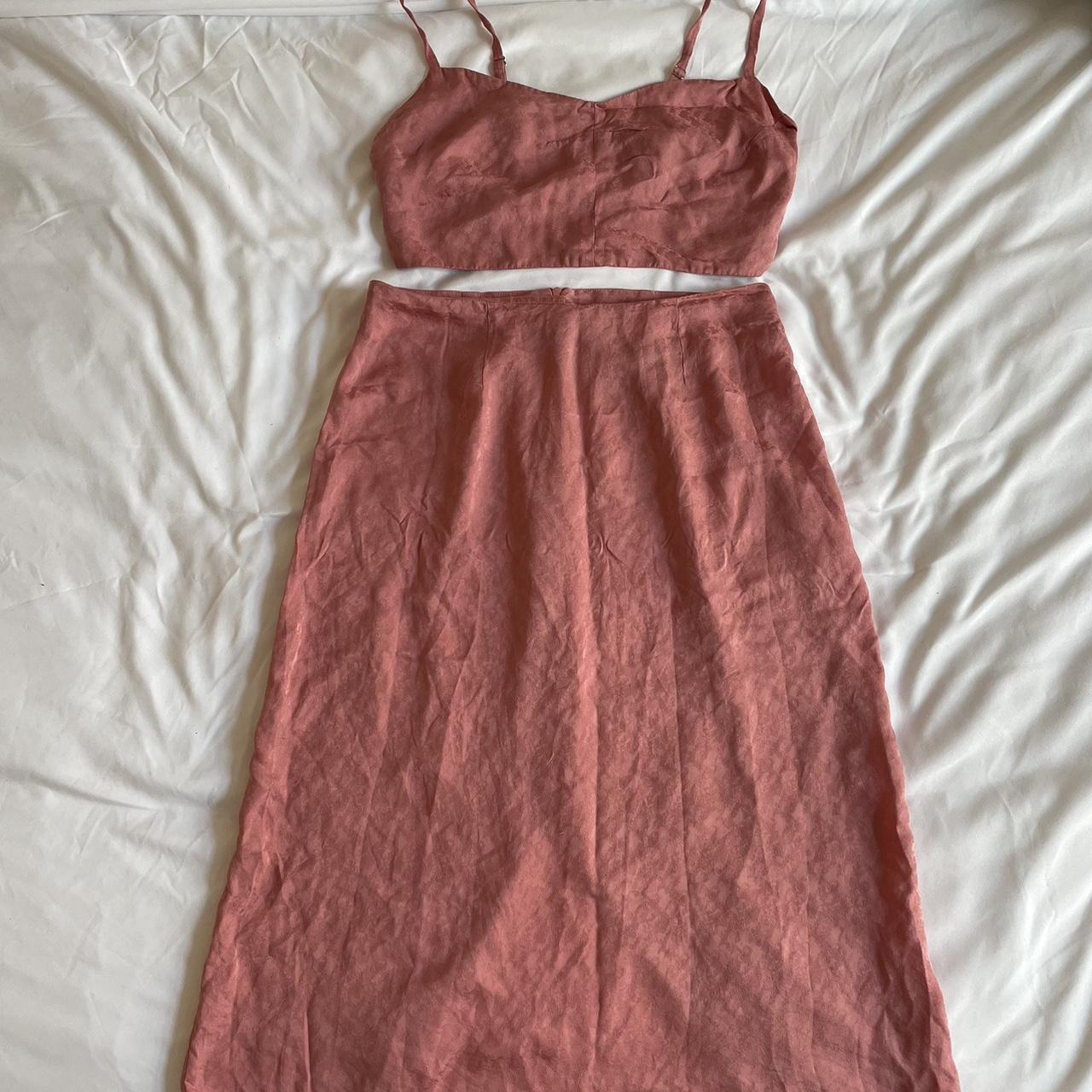 Reformation Silk 2 piece set worn once, both top and... - Depop