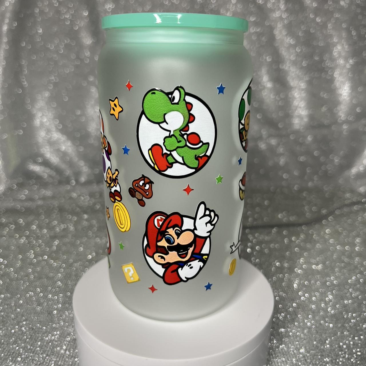 Mario glass cup 16oz - Depop