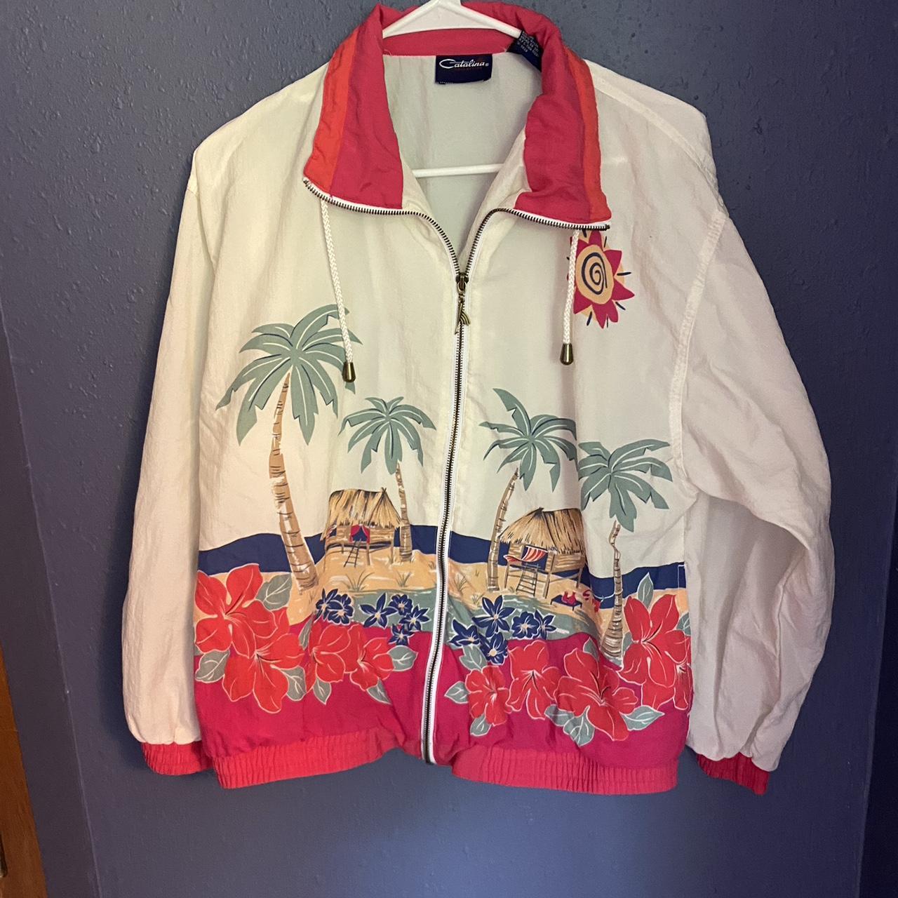 Vintage Catalina Jacket Womens Medium White White... - Depop