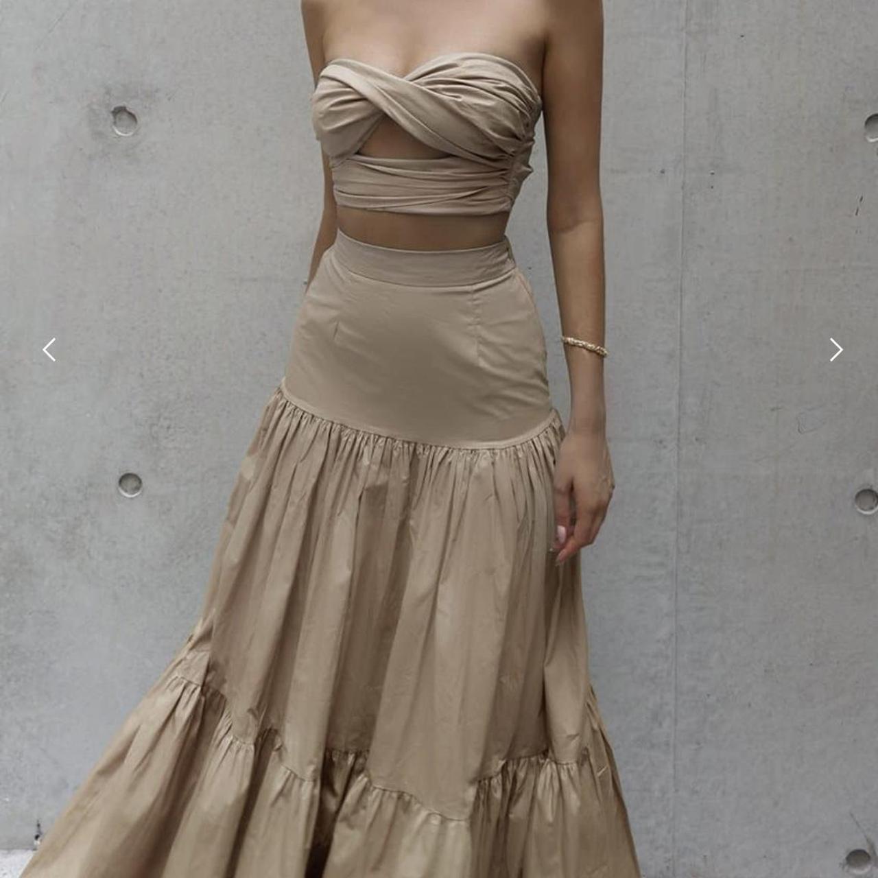 Womens runaway the label skirt and top set Sand /... - Depop