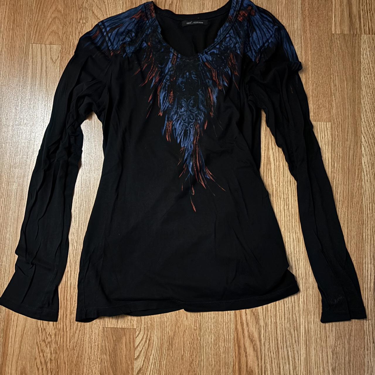 14th addiction feather long sleeve, size 2 ASK ME... - Depop