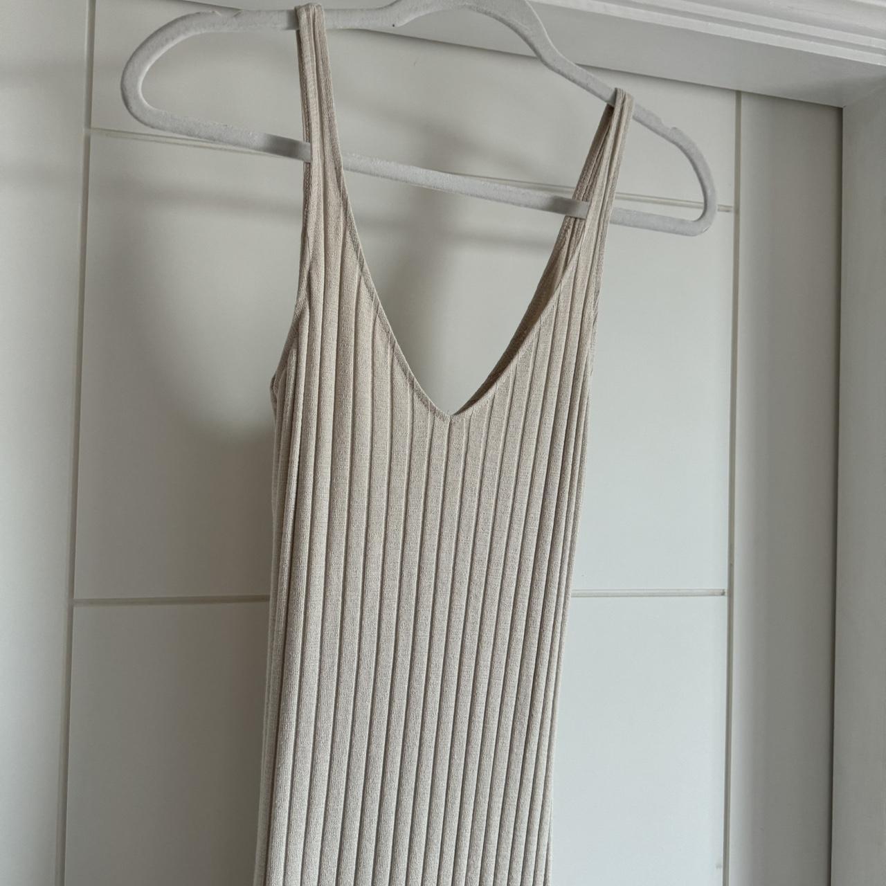 Cream ribbed Zara midi dress 💌 | Depop