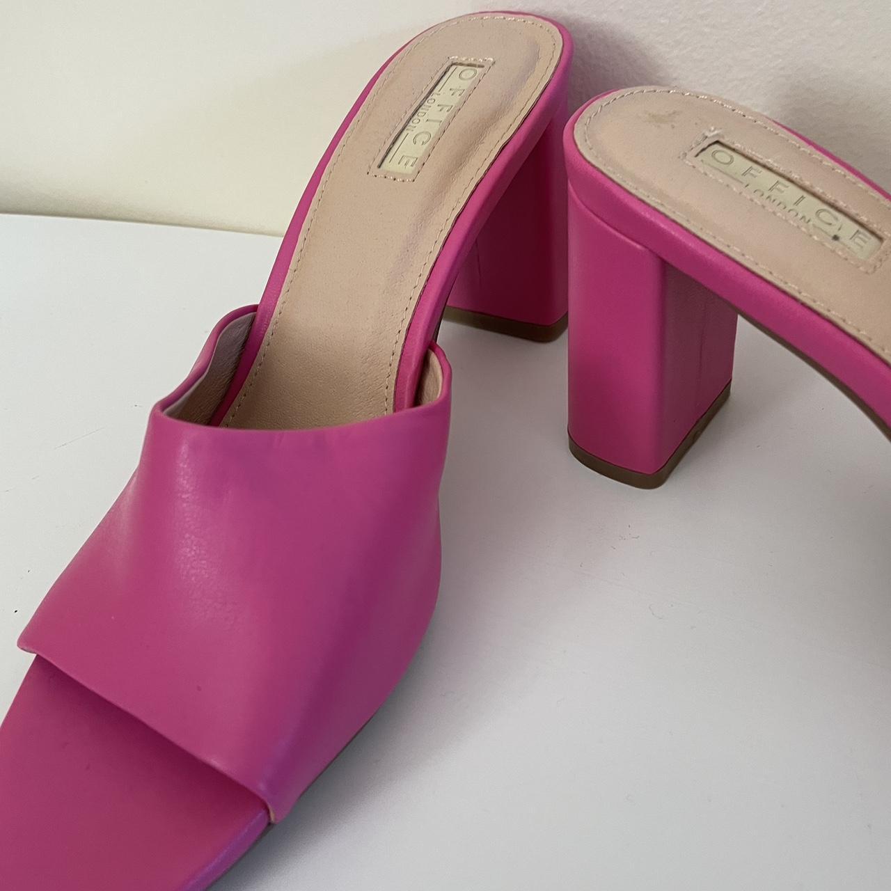 Office pink leather mules size 7 💖 tiny scuff on the... - Depop