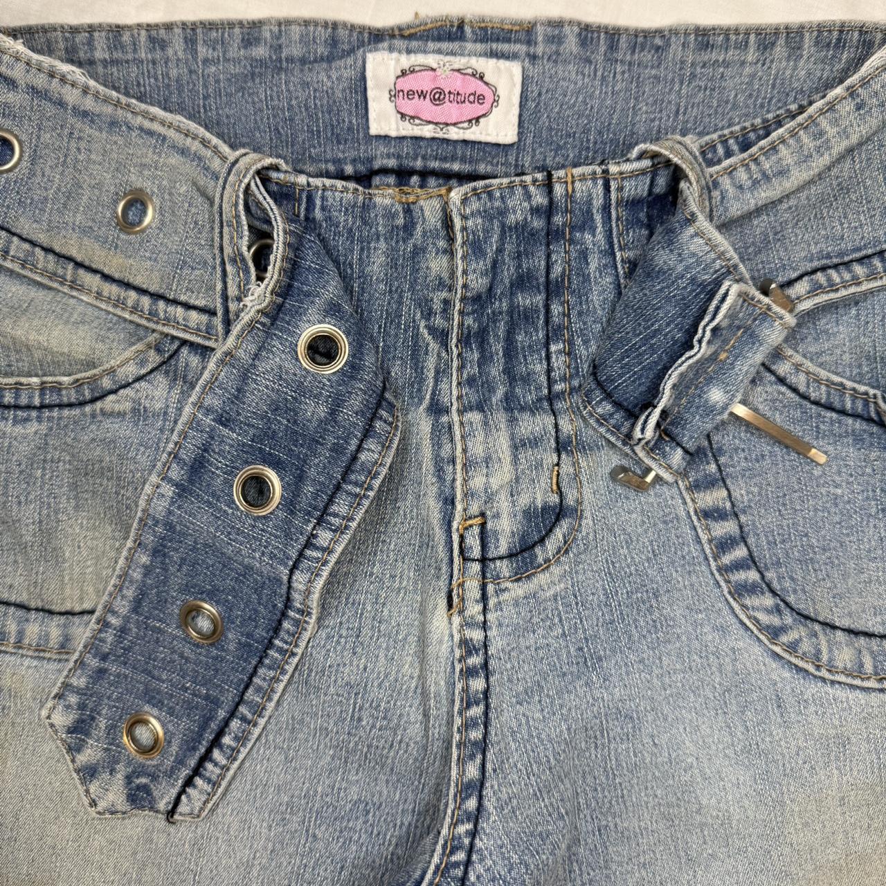 Vintage/Y2K Low-Rise Wide Leg Capri Jorts with... | Depop