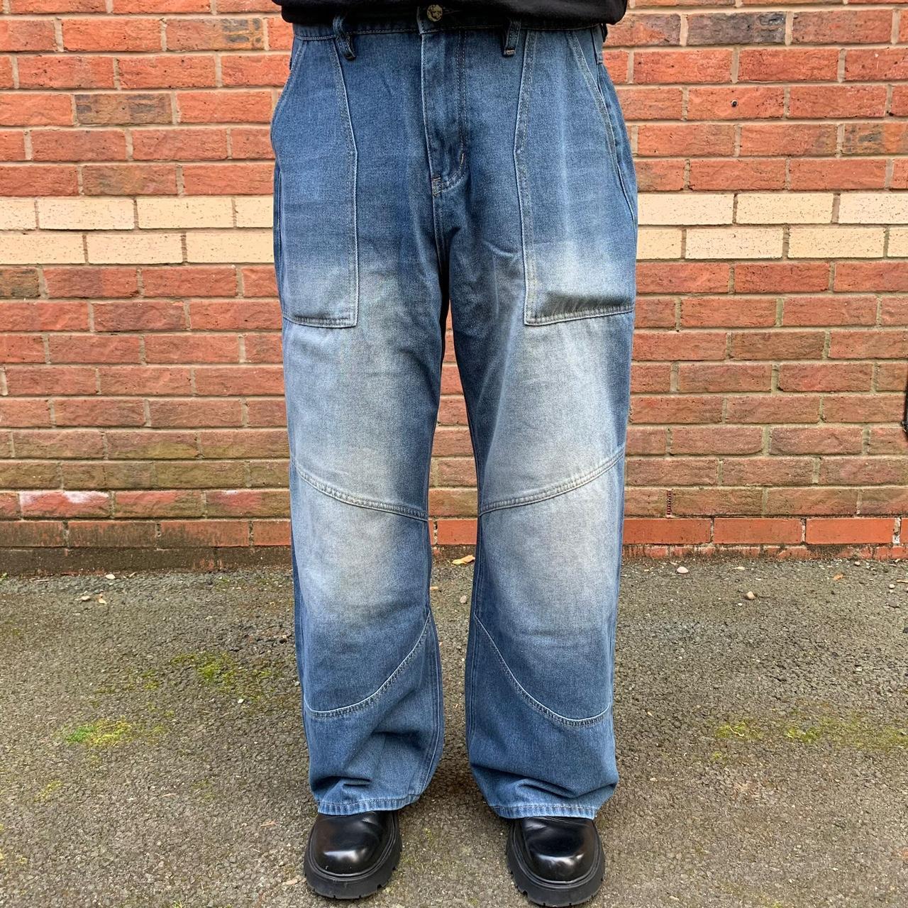 Blue baggy fit denim jeans Brand new Wide leg... - Depop