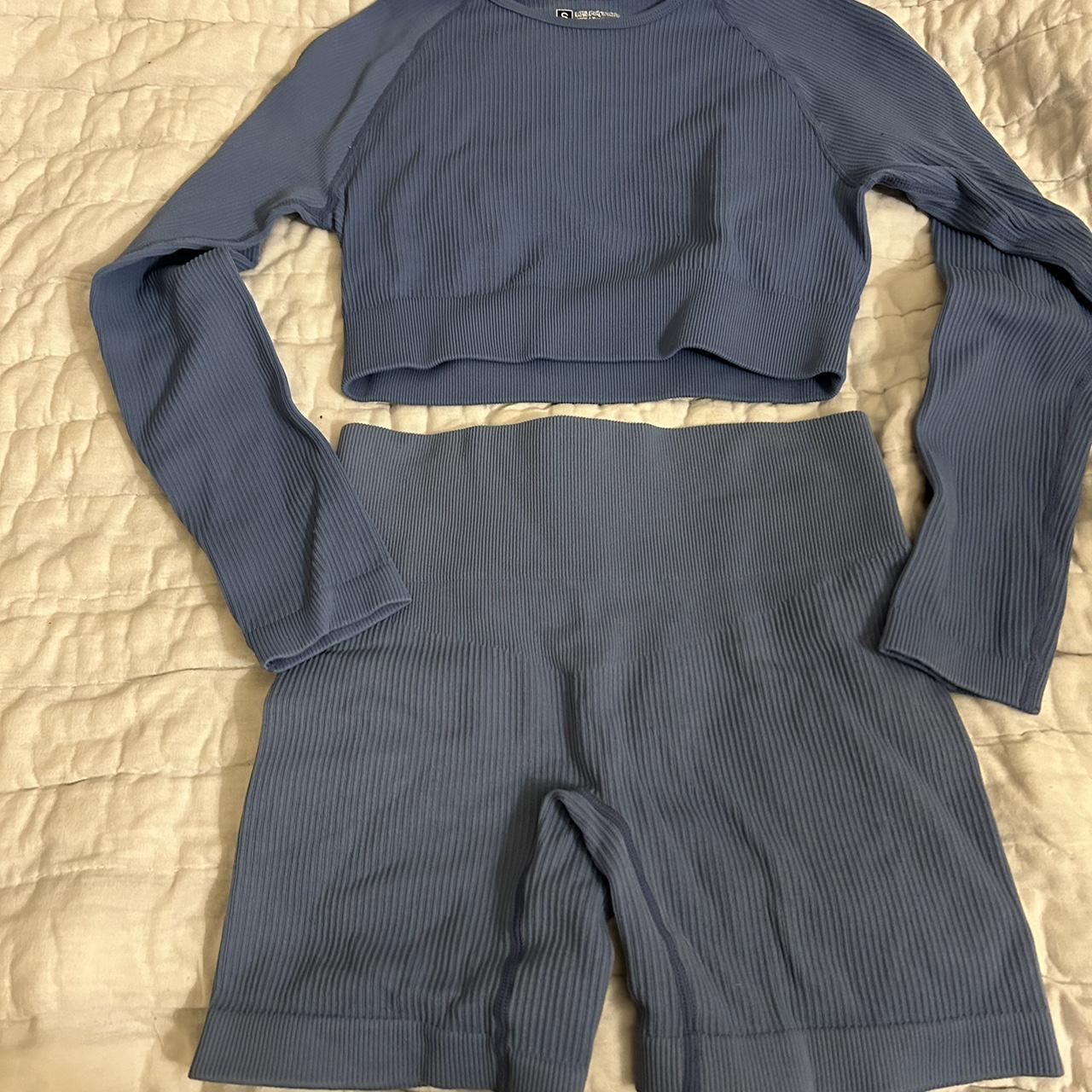 Small Blue workout set from Amazon, only worn a few... - Depop
