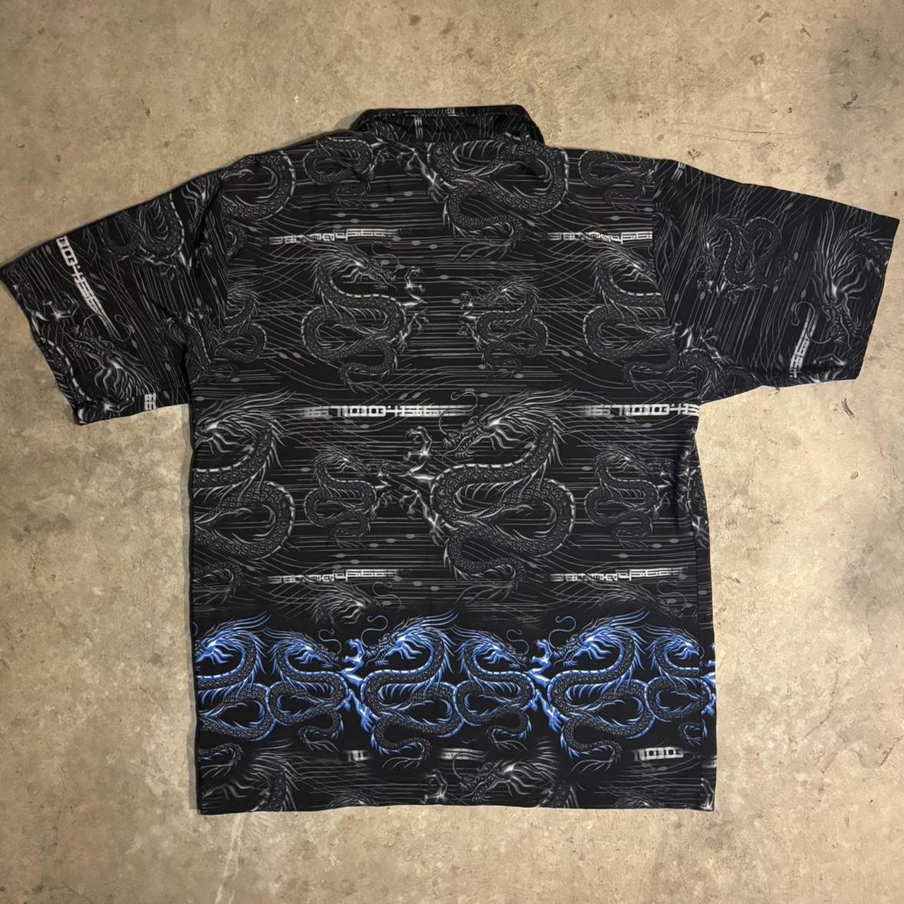 Anchor Blue Dragon Button up Jessie Pinkman type... - Depop
