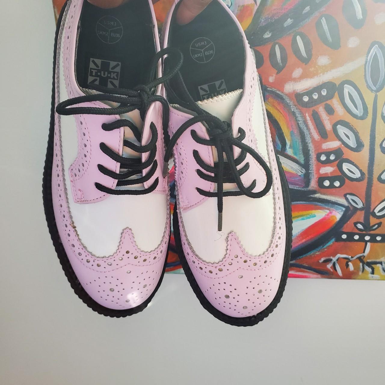 Pink and white brogue. Worn 2-3 times in a corporate... - Depop