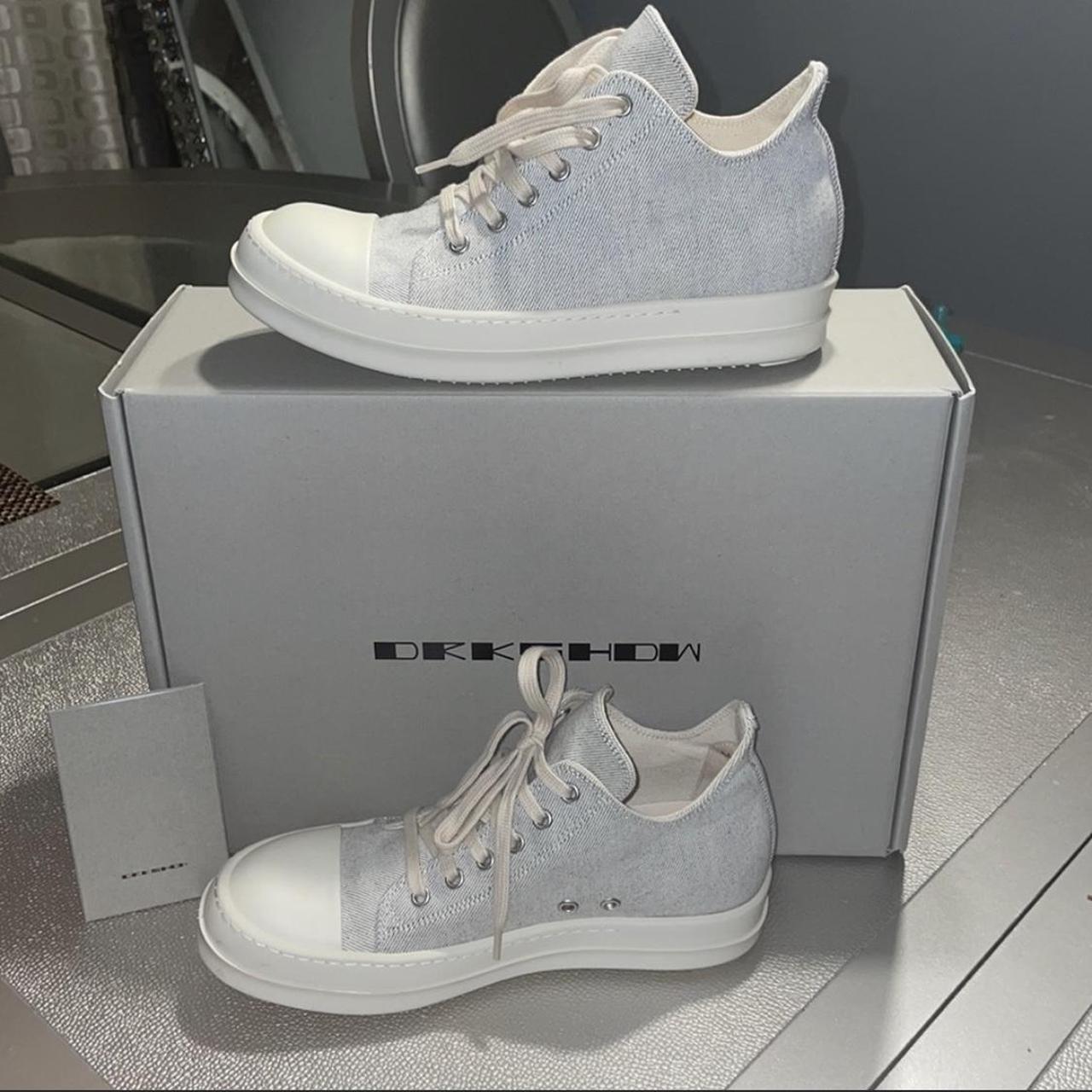 Rick Owens DRKSHDW Women's Grey and White Trainers | Depop