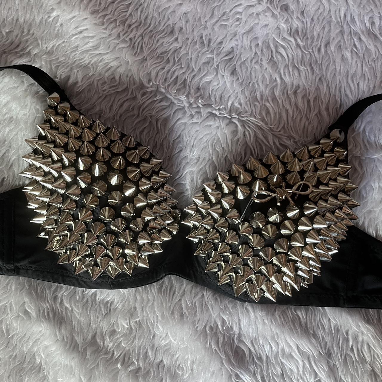 Spikey bra with barbed wire Size: One size (But... - Depop