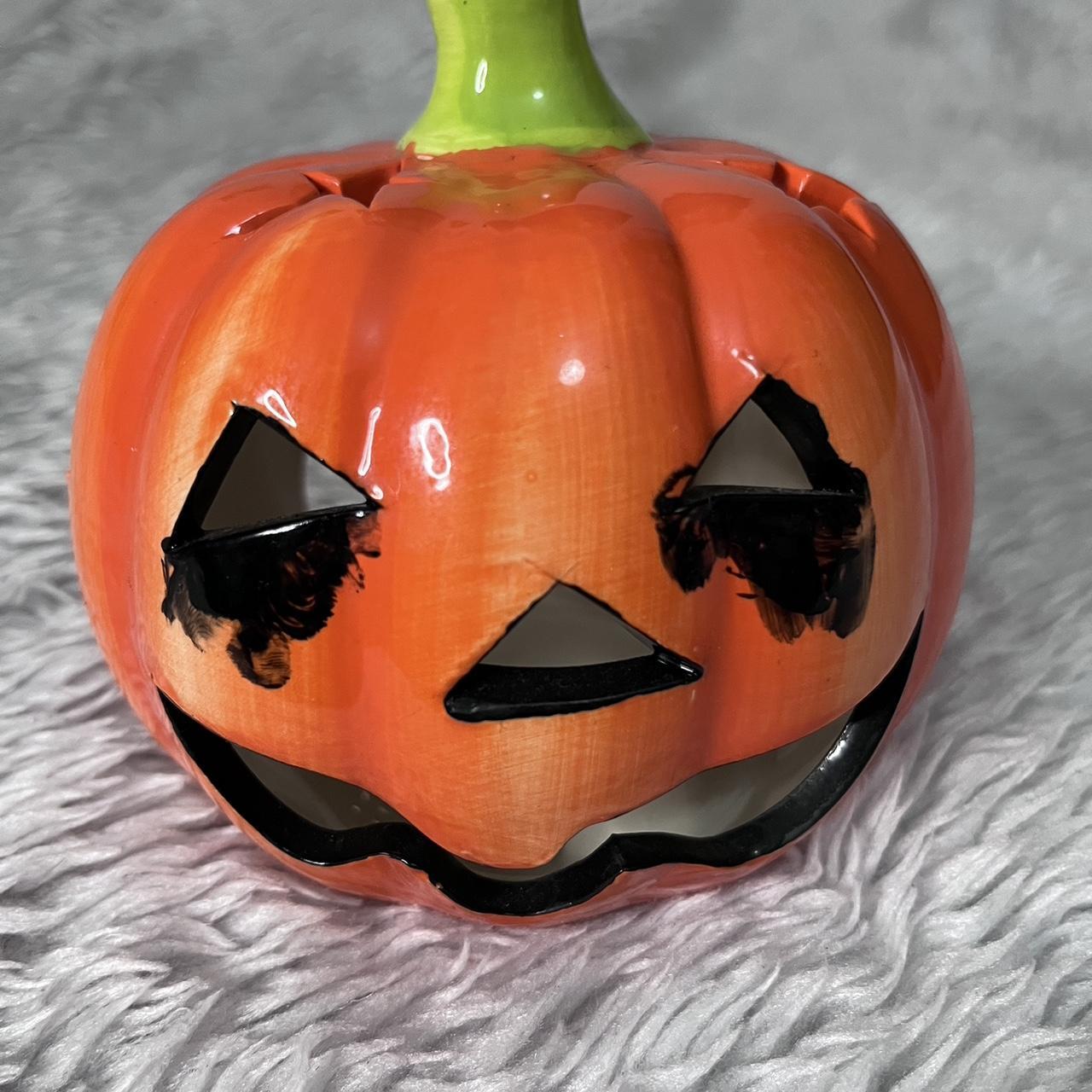 Emo pumpkin candle holder #halloween #emo #goth... - Depop