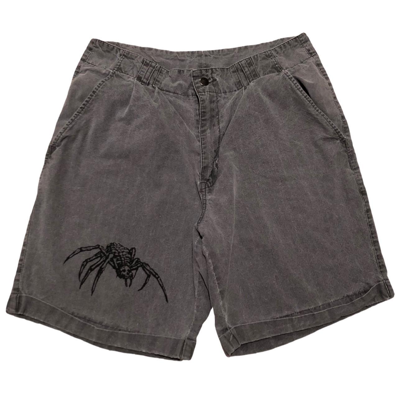 Bone crawler printed on secondhand grey shorts Size 34 - Depop