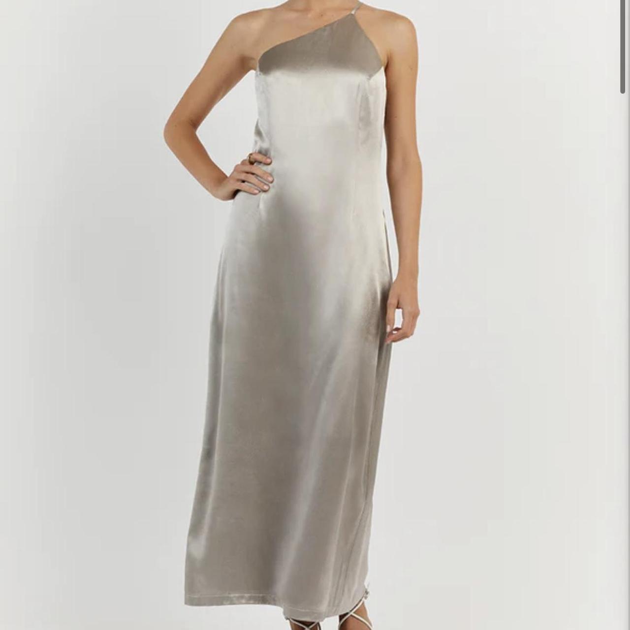 COS Women's Silver and Grey Dress | Depop