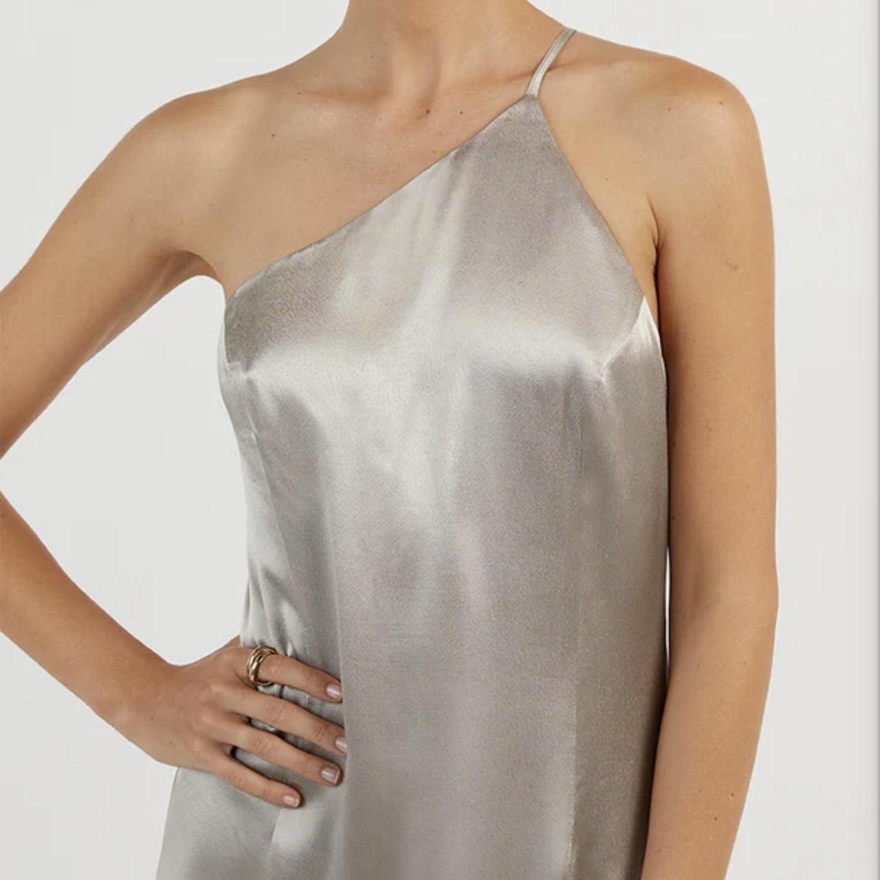 COS Women's Silver and Grey Dress | Depop