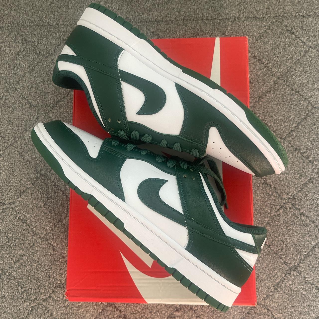 Nike Green and White Dunks 9.5 These are the Nike... - Depop