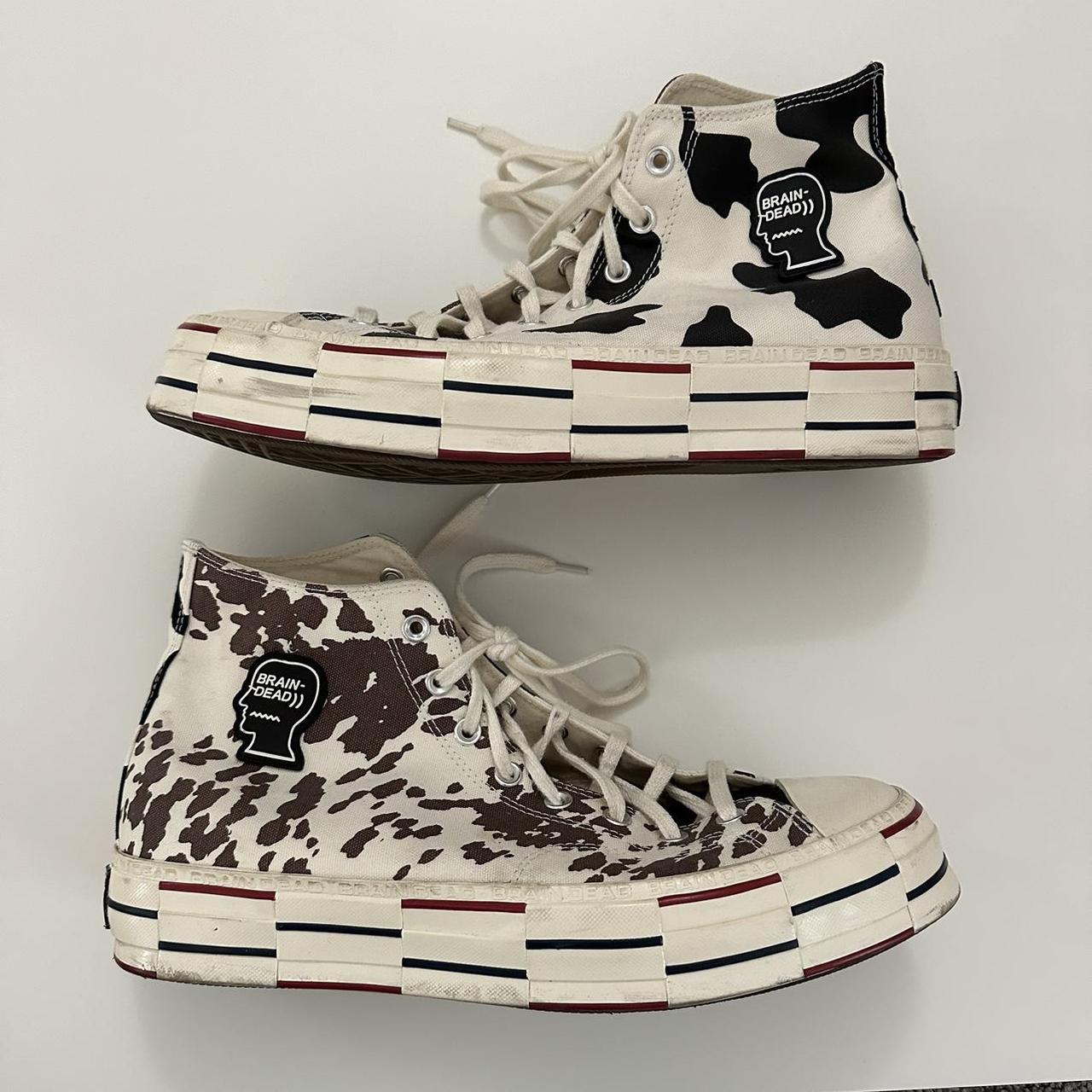 converse brain dead x chuck 70 cow print size 12... - Depop