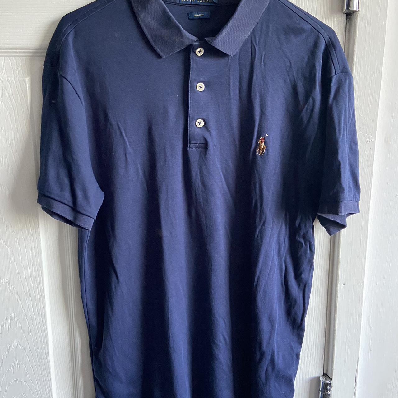 Navy Ralph Lauren Polo Shirt Slight hole next to... - Depop