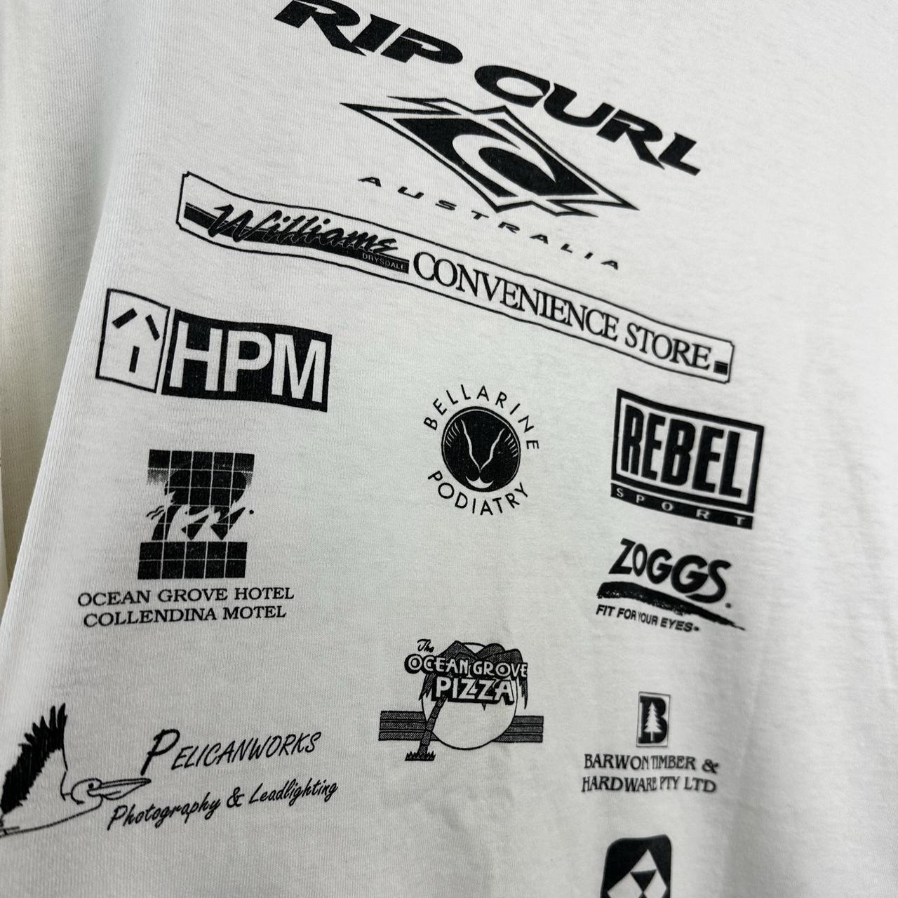 VINTAGE RIP CURL LONG SLEEVE T-SHIRT SIZE XL WHITE... - Depop