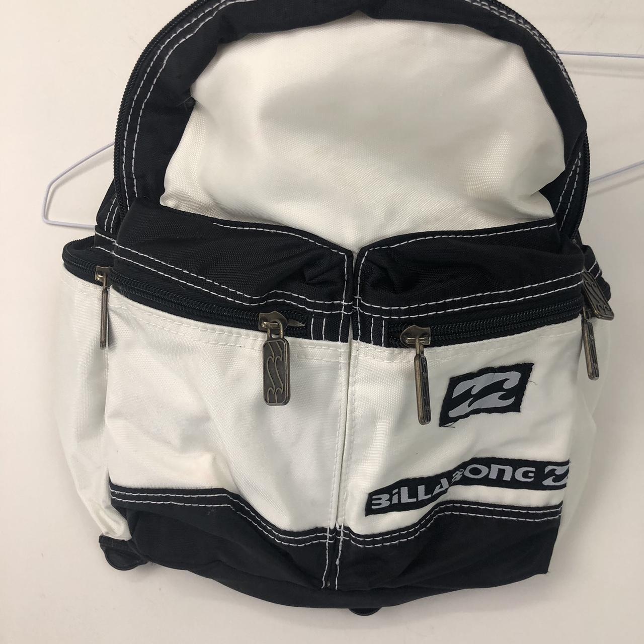 Vintage Billabong White black Small Mini Backpack... - Depop