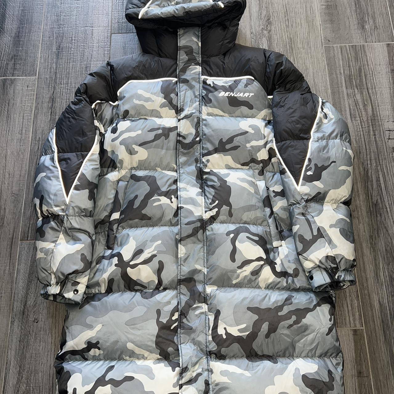 Benjart Racer Longline Puffer Jacket Reflective... - Depop