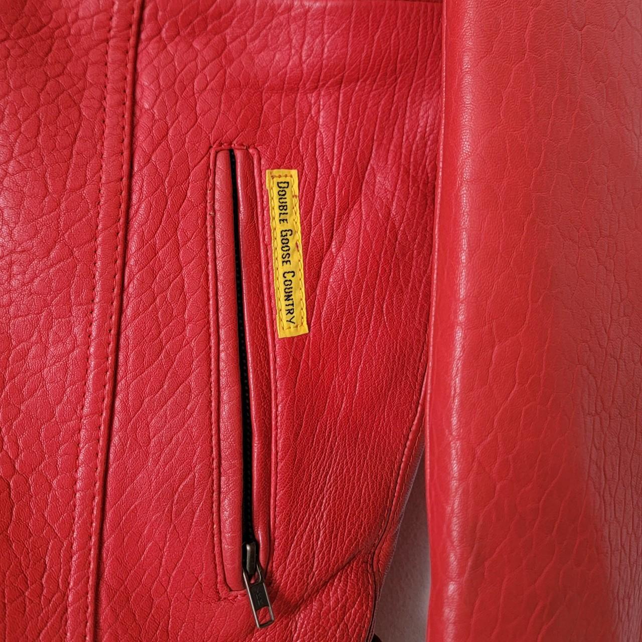 100% genuine red leather jacket It looks like a... - Depop