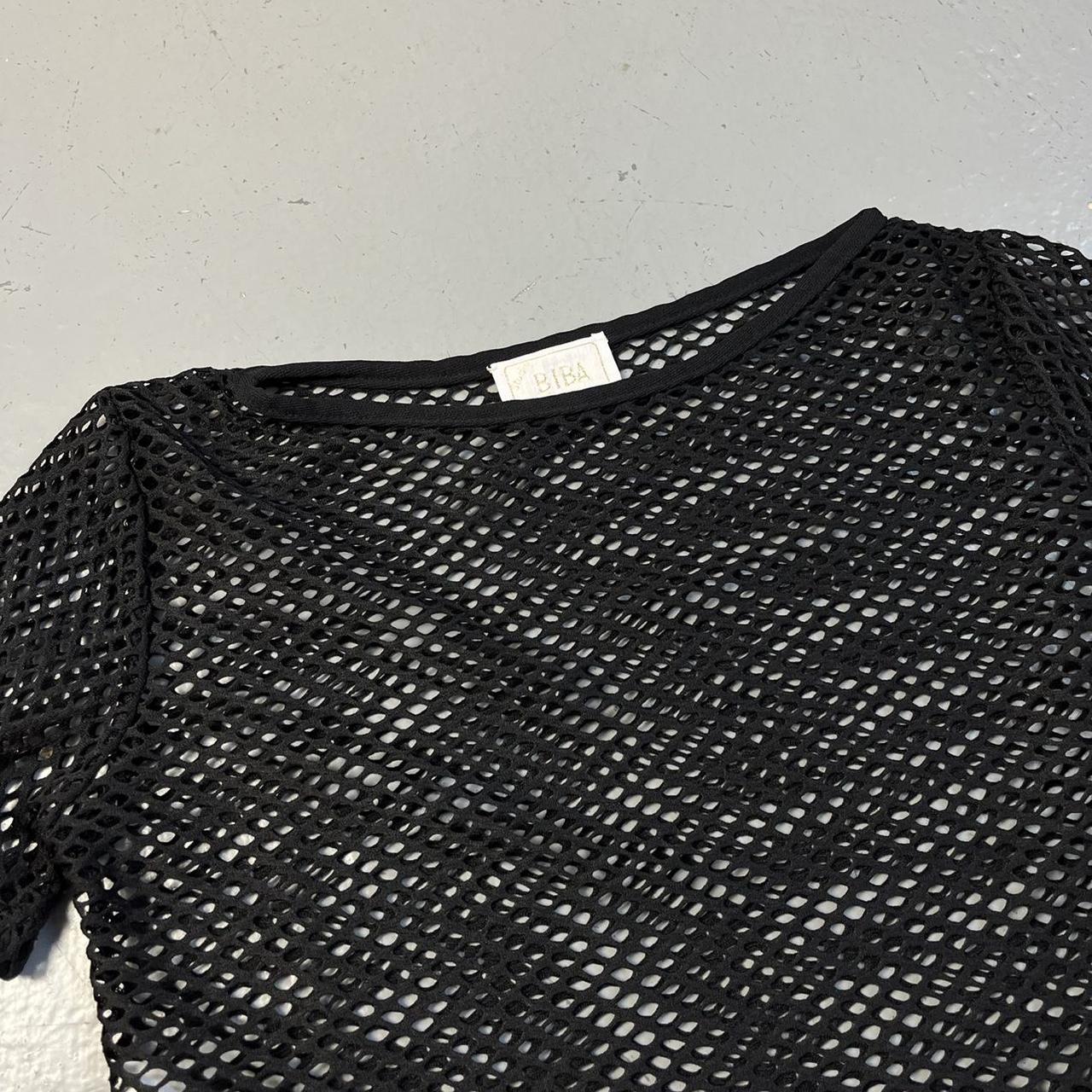 y2k netted crop top recommend 4/6, seen on an 8 v... - Depop