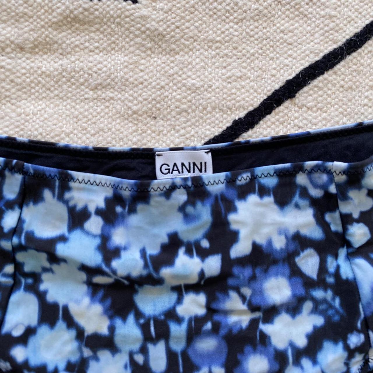 Ganni Women's Black and Blue Swimsuit-one-piece | Depop