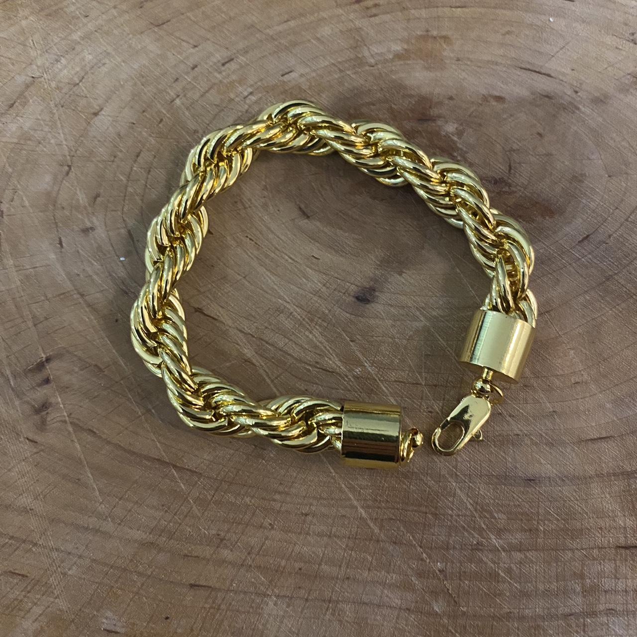 Women's Gold Plated Rope Bracelet | Elegant Twist... - Depop