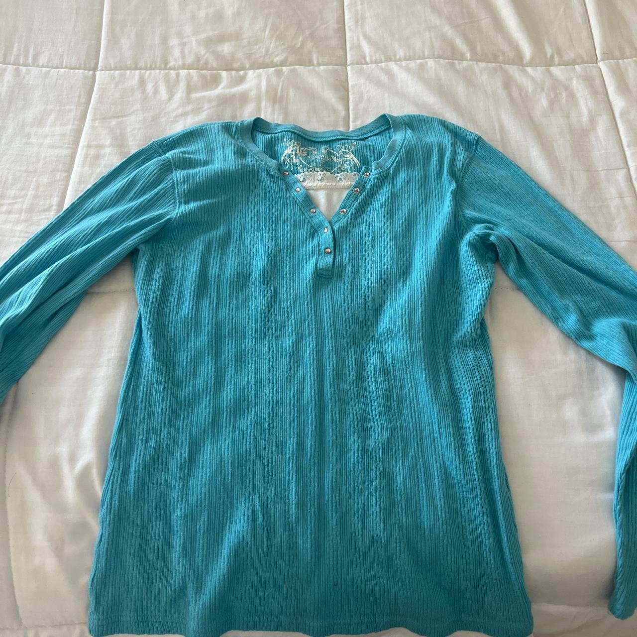 Long sleeve blue button shirt :) If you have any... - Depop